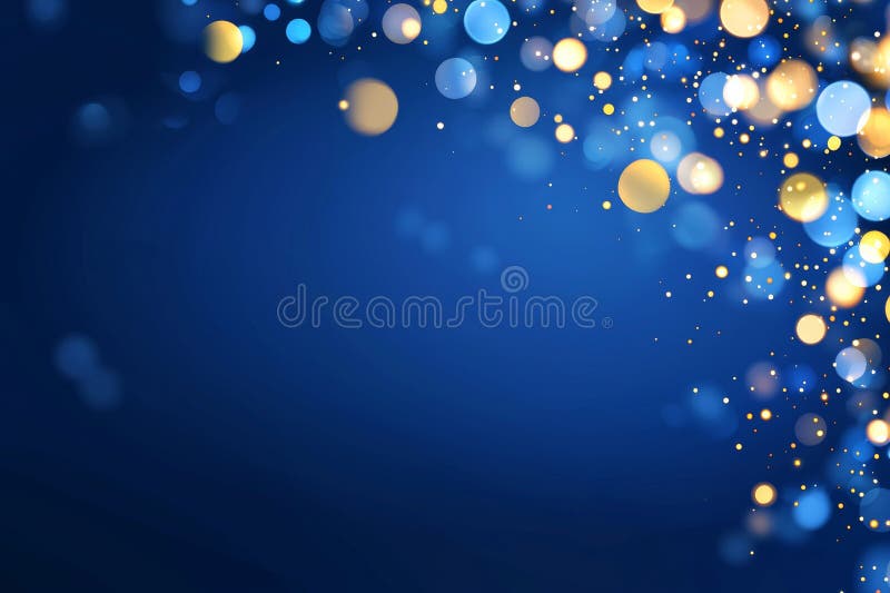 A Dark Blue Backdrop with Golden Highlights Features Abstract Glitter ...