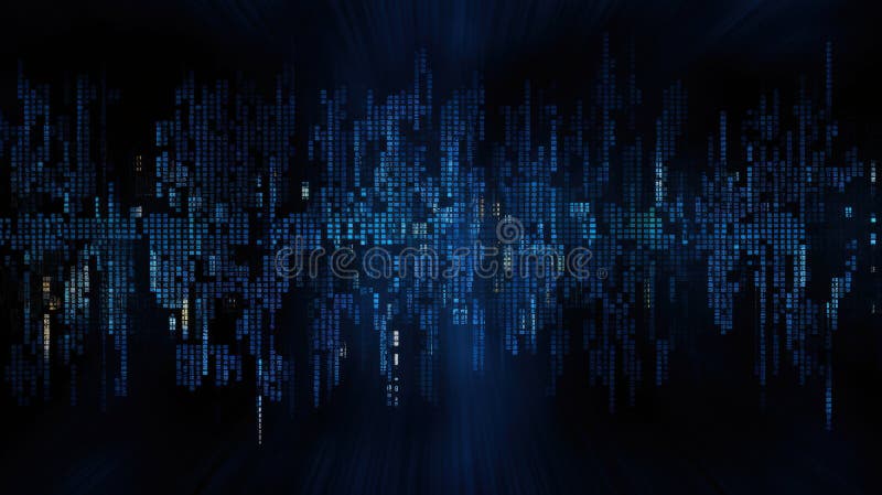 Dark Blue Background with Computer Code Stock Illustration ...