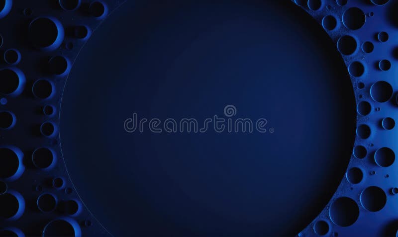 A Dark Blue Background with a Curved, Textured Border of Circles Stock ...