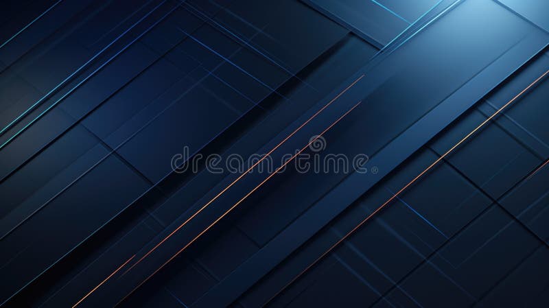 Dark Blue Background with Gold Shiny Line Elements for Presentation ...