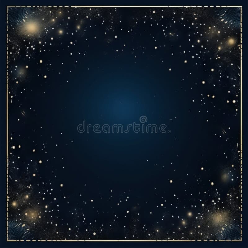 A Dark Blue Background with Gold Stars and a Square Frame Stock ...