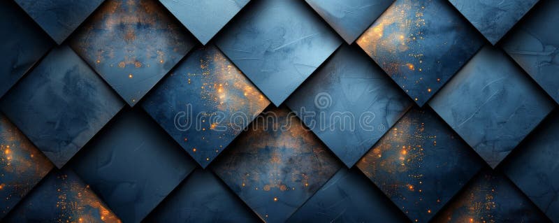 Dark Blue Background with Golden Geometric Pattern and Textured Design ...