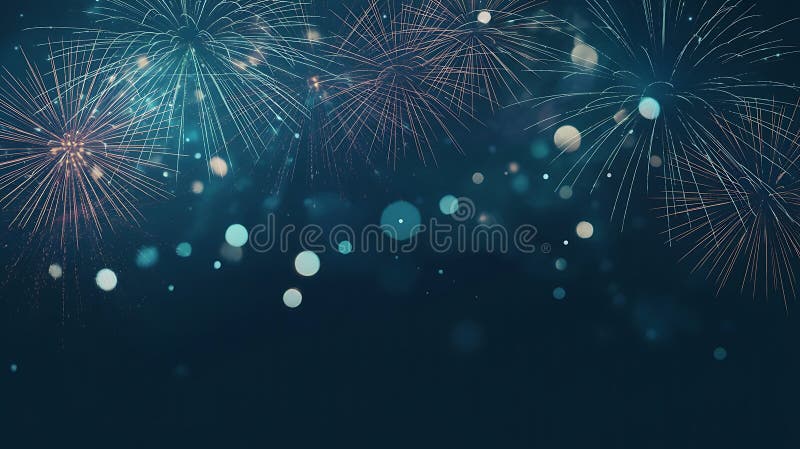 Exploding Fireworks with Soft Light Effects Celebration Stock ...