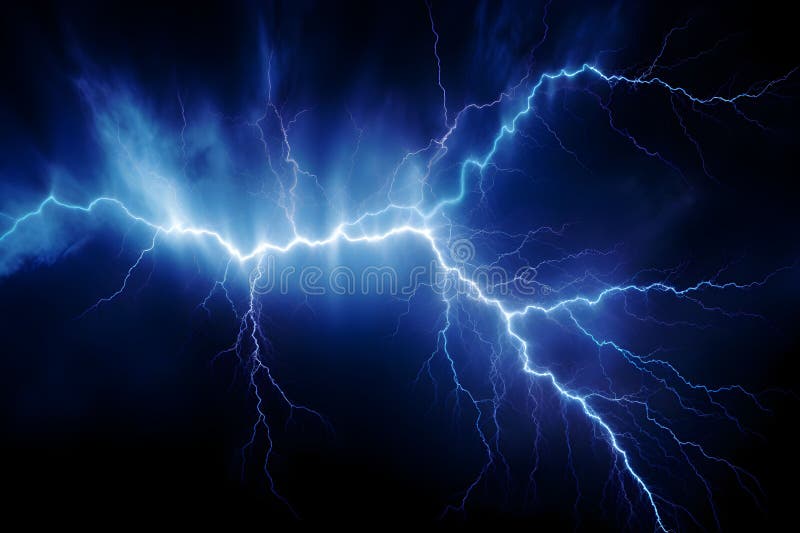 Intense Blue Background Multiple Lightning Strikes Stock Photos - Free ...