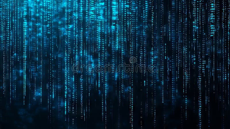 A Dark Blue Background with a Lot of Binary Code Stock Image - Image of ...