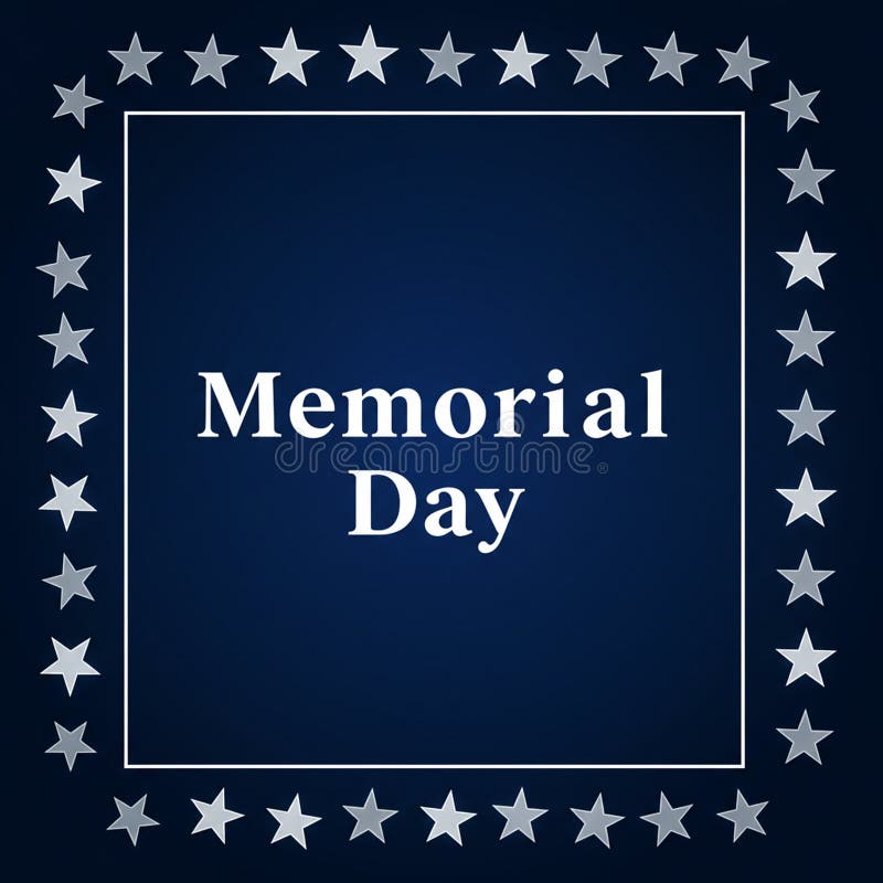 Dark Blue Background with "Memorial Day" in Bold White Text at the ...