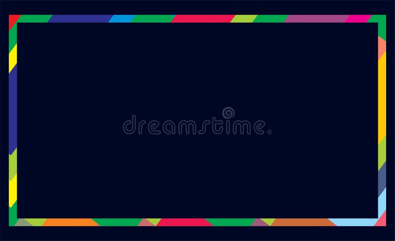Dark Blue Background with Multicolored Border. Digital Illustration ...