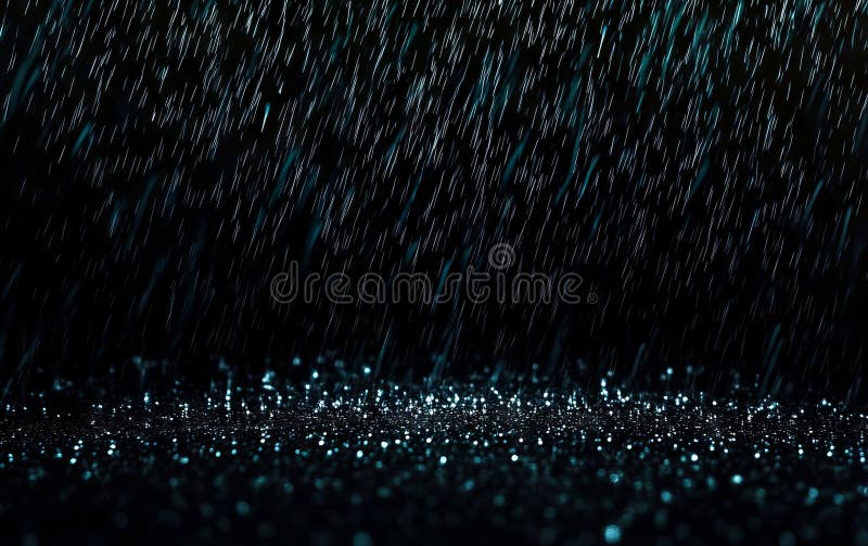 A Dark Blue Background with Rain Falling from the Sky Stock Photo ...