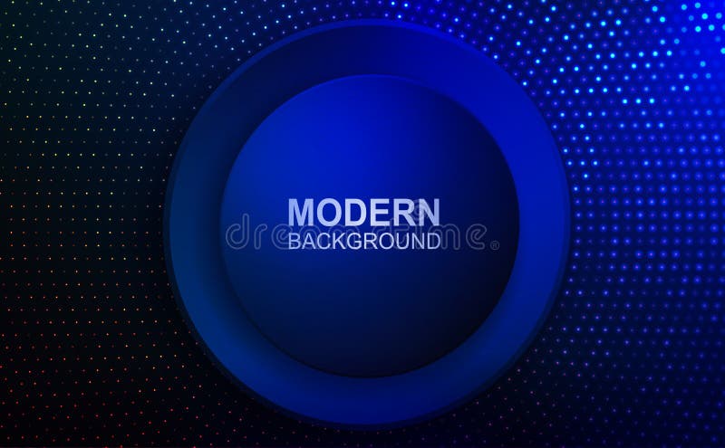 Dark Blue Background with a Round Frame and Shiny Mosaic Stock Vector ...