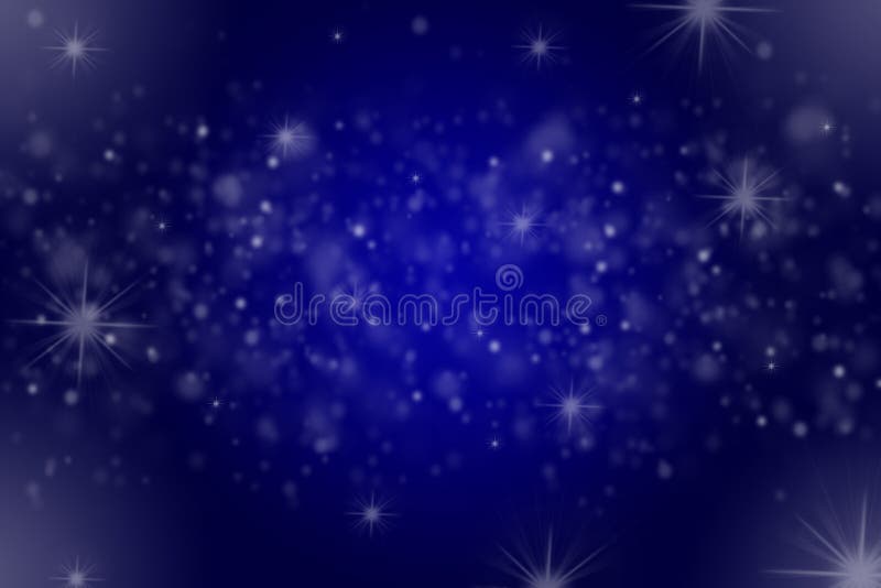 Dark Blue Background with Snow Falling and Sparkling Twinkling Stars ...
