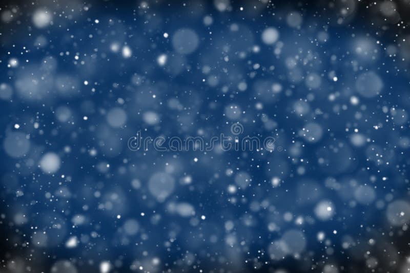Dark Blue Background of Snowfall Stock Image - Image of abstract ...