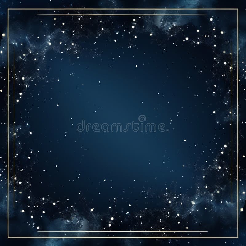 A Dark Blue Background with Stars and a Square Frame Stock Illustration ...