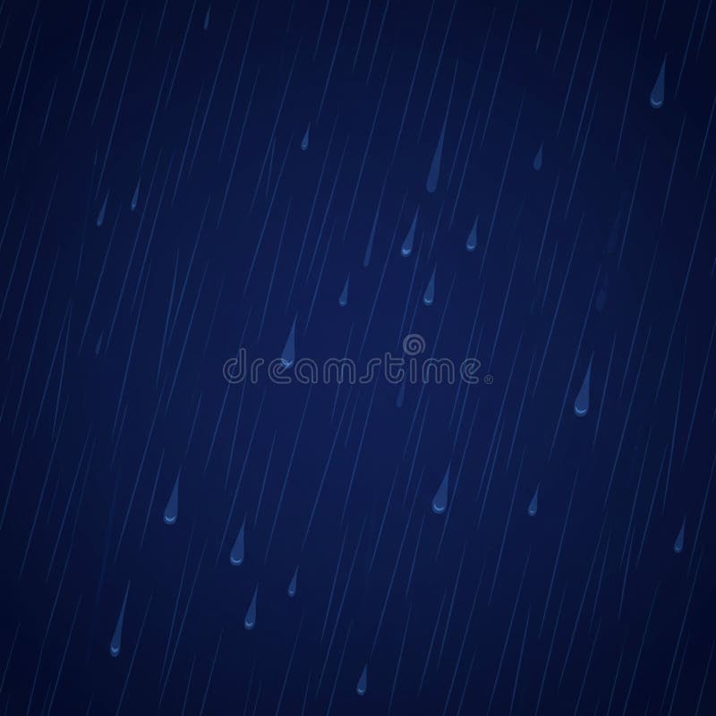 Dark Blue Background with Stylized Raindrops and Lines Depicting ...