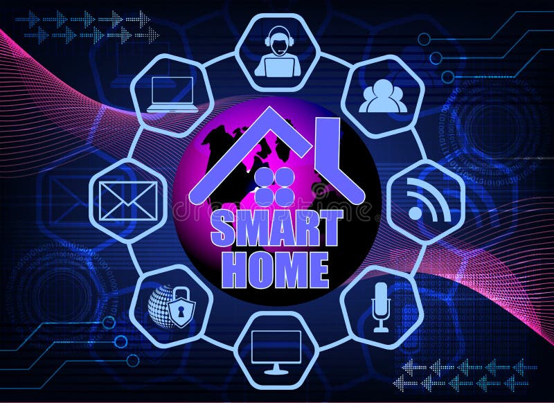 Dark Blue Background with the Text of the Smart Home Stock Vector ...