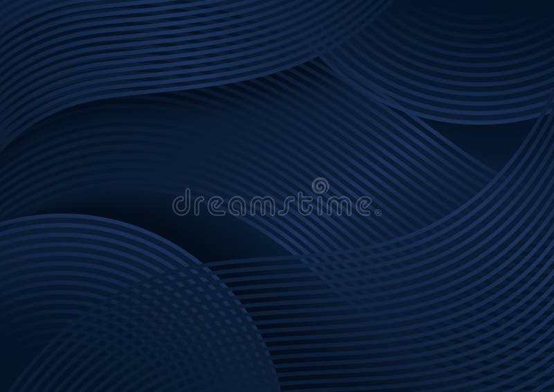 Dark Blue Background with Wave Curves Stock Vector - Illustration of ...