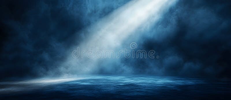 Dark Blue Background with White Light Beam Stock Illustration ...
