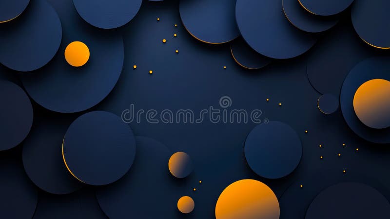 A Dark Blue Background with Yellow Circles and Dots Stock Image - Image ...