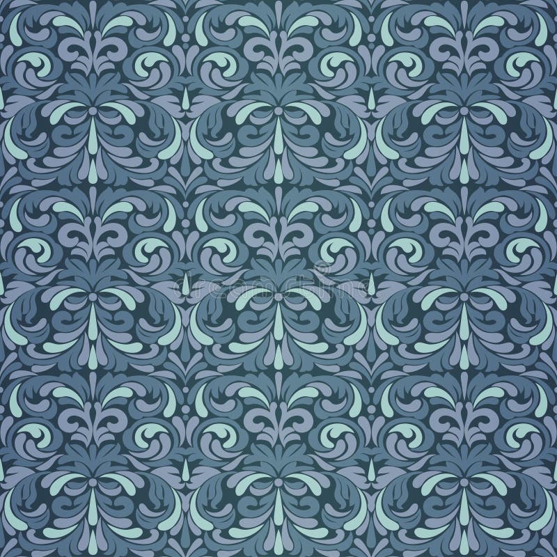 Blue Baroque Bright Pattern Stock Vector - Illustration of design ...