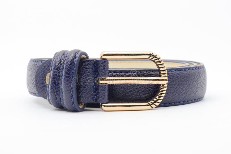 Dark Blue Belt Isolated on White Stock Photo - Image of isolated ...