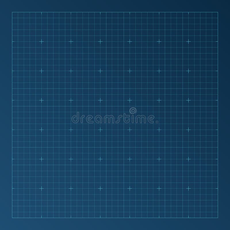 Dark Blue Blueprint Background with a Light Cyan Grid. Vector ...