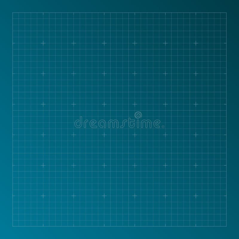 Dark Blue Blueprint Background with a Light Cyan Grid. Vector ...
