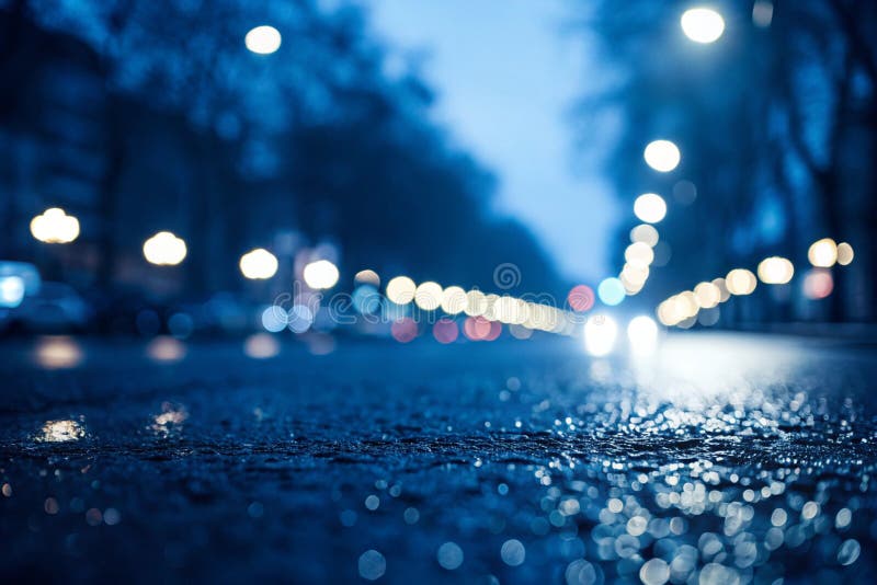 Abstract Dark Blue Blurry Bokeh Background Stock Illustration - Illustration of ...