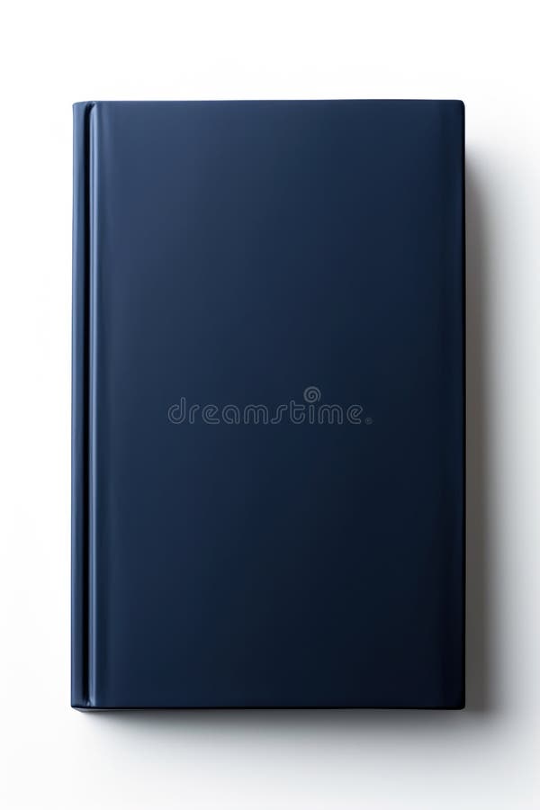A Dark Blue Book Cover Mockup Isolated on White Background. Stock ...