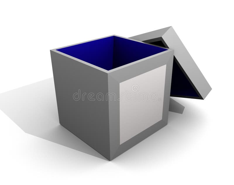 Dark Blue Box White Empty Opened / Blank Cover Stock Illustration ...
