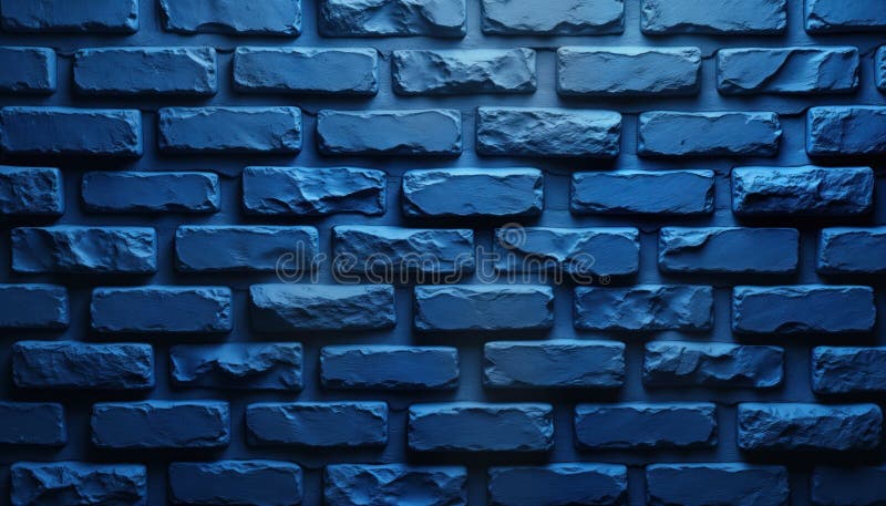 Dark Blue Brick Wall Texture. Close-up View of Wall Made of Textured ...