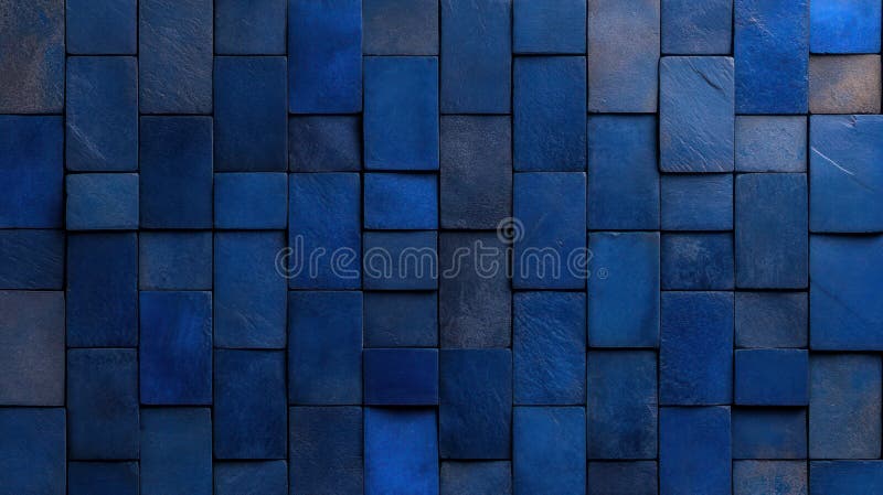 Dark Blue Ceramic Subway Tiles - Wide Panoramic Background with ...