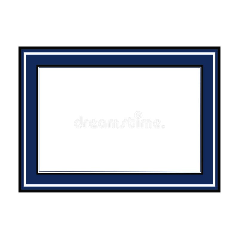 Dark Blue Certificate Frame with Double Border Stock Vector ...