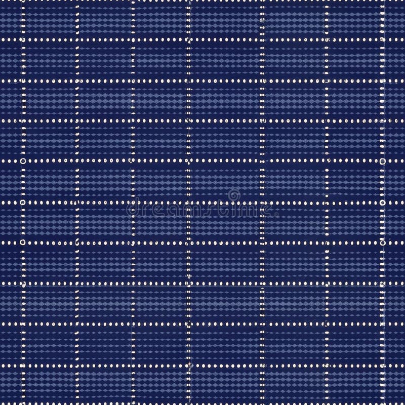 Dark Blue Checkerboard Pattern with White Dots for Modern Textile ...