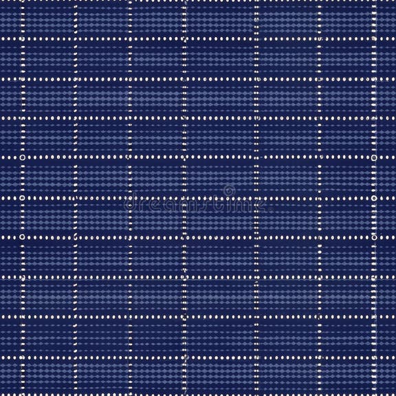 Dark Blue Checkerboard Pattern with White Dots for Modern Textile ...