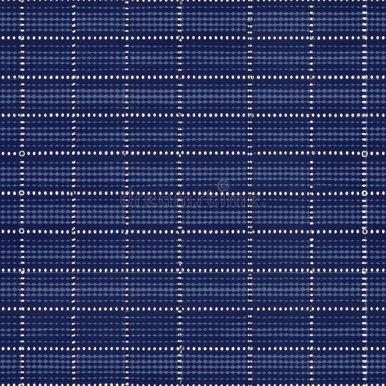 Dark Blue Checkerboard Pattern with White Dots for Modern Textile ...