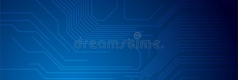 Dark Blue Circuit Board Chip Lines Tech Background Stock Vector ...