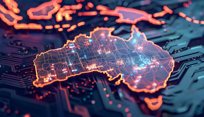 Australian Technology stock illustration. Illustration of oceania ...