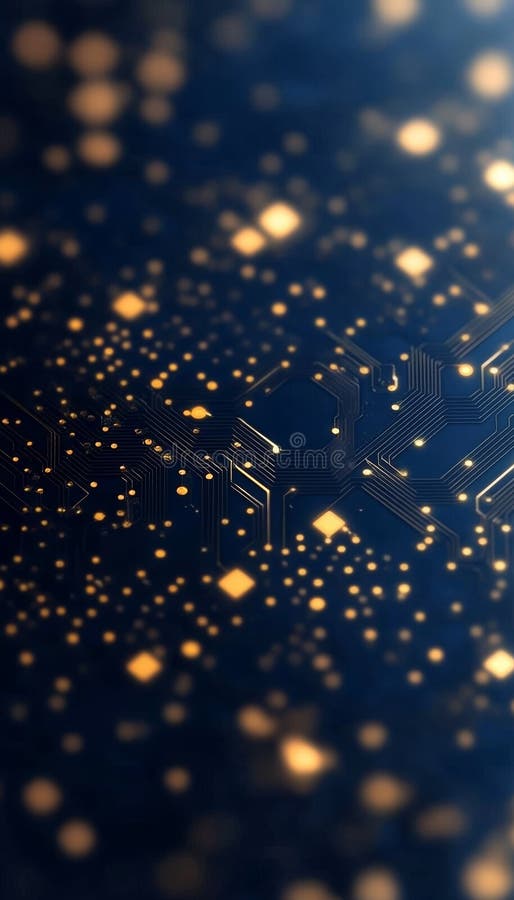 Dark Blue Circuit Board Technology Background, Communication and ...