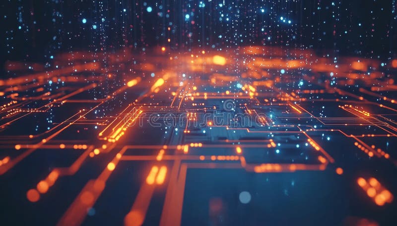 Dark Blue Circuit Board Technology Background for Modern Digital ...