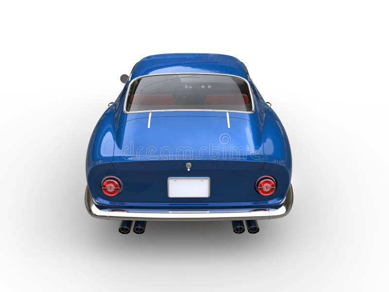 Dark Blue Classic Sports Car - Back View Stock Illustration ...