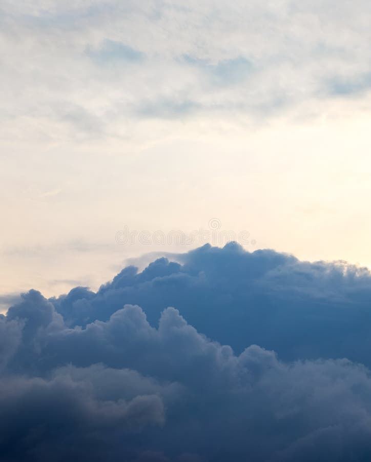 Dark Blue Clouds at the Bottom of a Bright Sky Stock Image - Image of ...