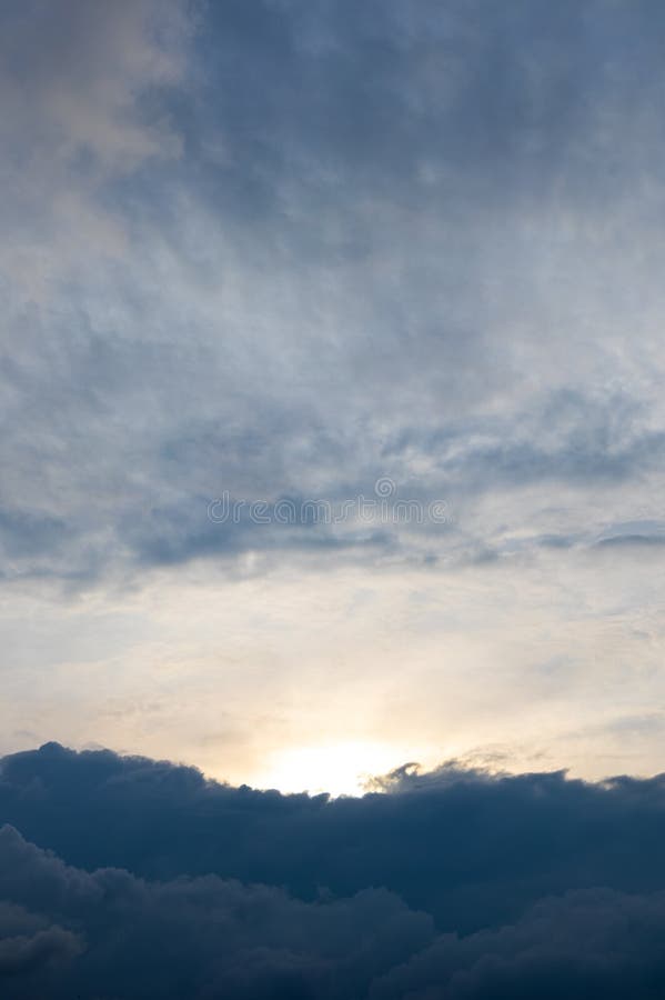Dark Blue Clouds at the Bottom of a Bright Sky Stock Image - Image of ...