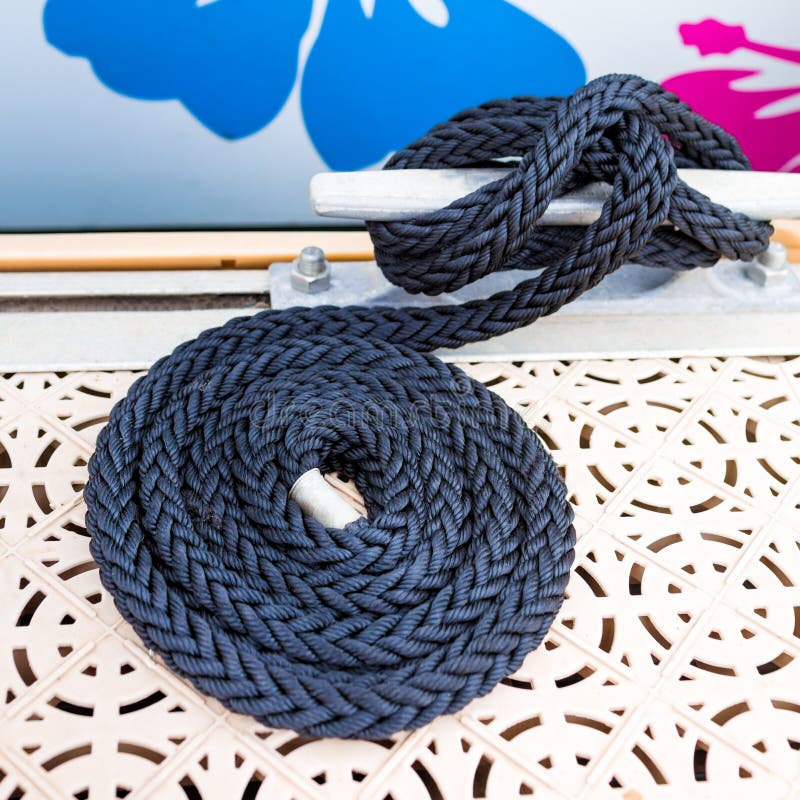 Dark blue coiled rope stock image. Image of securely - 31092733