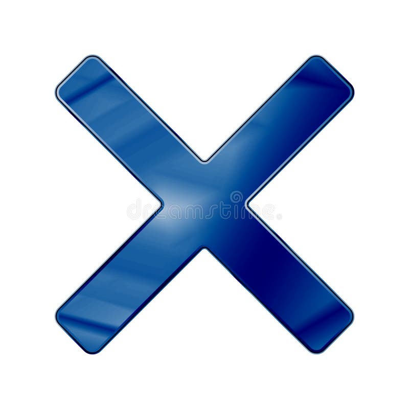 Dark Blue Colored Metal Chrome Web Icon Cancel. Stock Vector ...