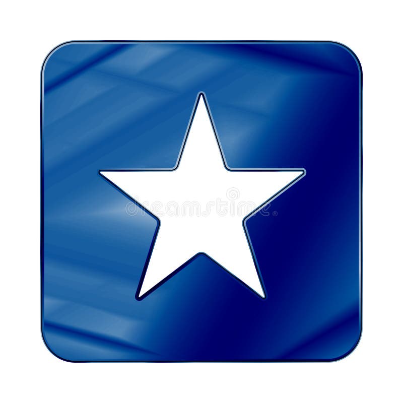 Dark Blue Colored Metal Chrome Web Icon Star. Stock Vector ...
