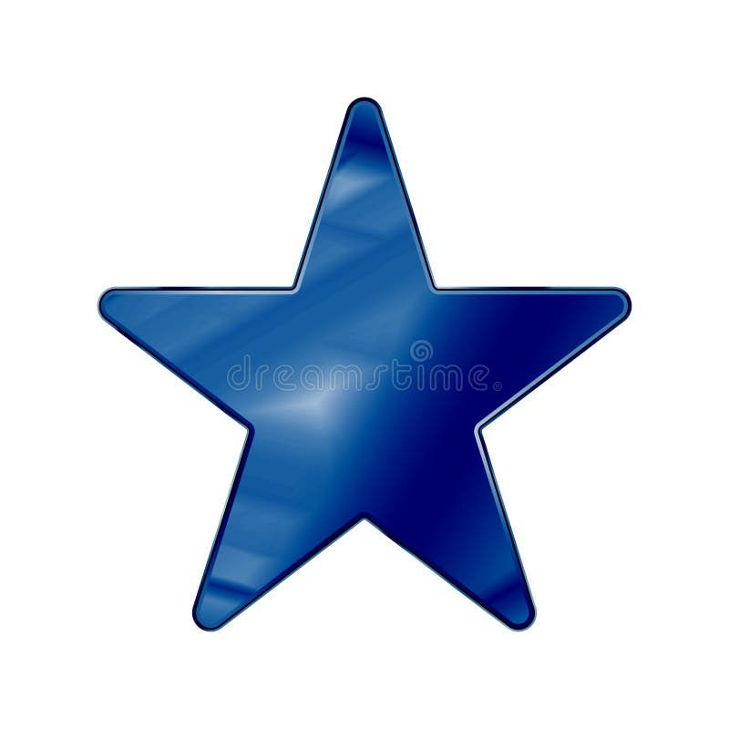 Dark Blue Colored Metal Chrome Web Icon Star. Stock Vector ...