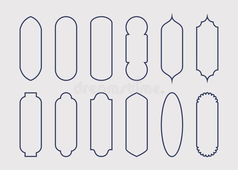 Dark Blue Common Types of Blank Line Architectural Modern Window Frames ...