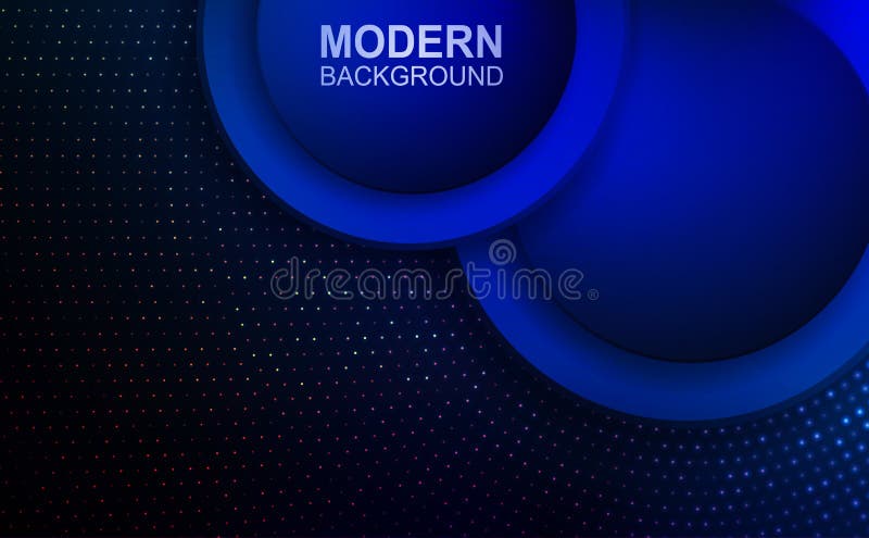 Dark Blue Composition with Two Round Frames and Shiny Mosaic Stock ...