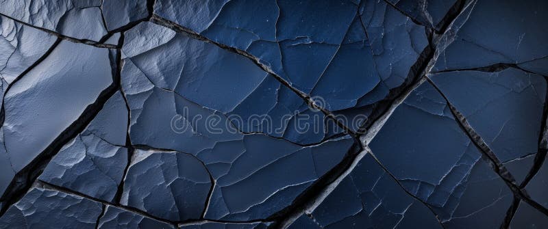 Dark Blue Cracked Slate Stone Texture Background Stock Photo - Image of ...