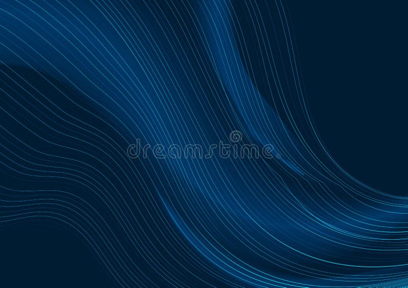 Dark Blue Curved Line Abstract Waves Background Stock Vector ...