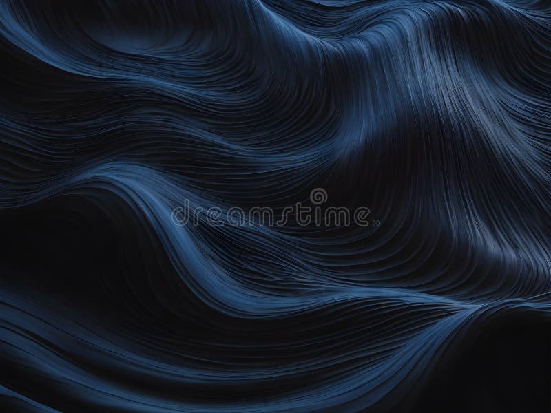 Dark Blue Curved Lines on a Black Background Stylish Luxury Textures ...
